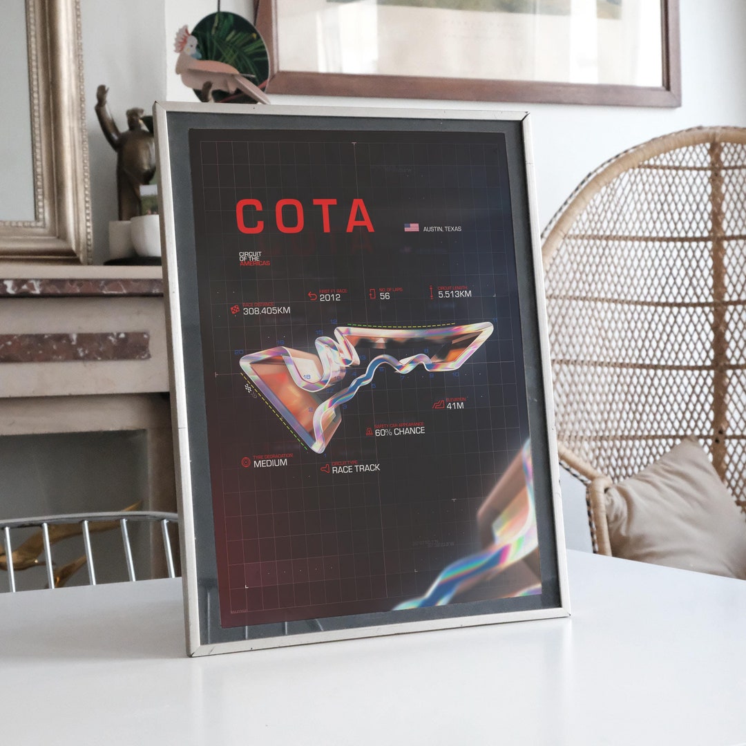 Circuit of the Americas Poster - COTA F1 Track Art Print - Etsy