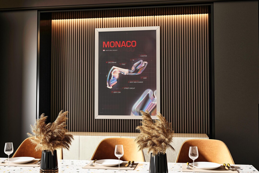 Monaco Grand Prix Circuit - F1 Track Map Print | Monte Carlo Wall Art ...