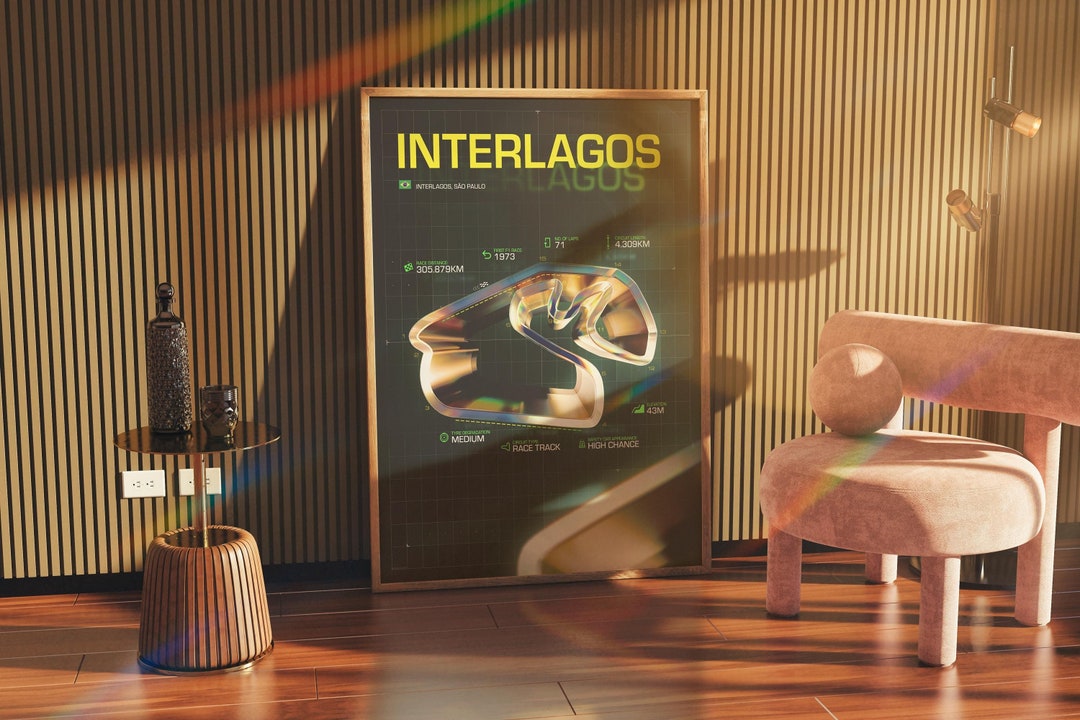 Interlagos Circuit Brazil - F1 Track Map Print | Brazilian Grand Prix ...