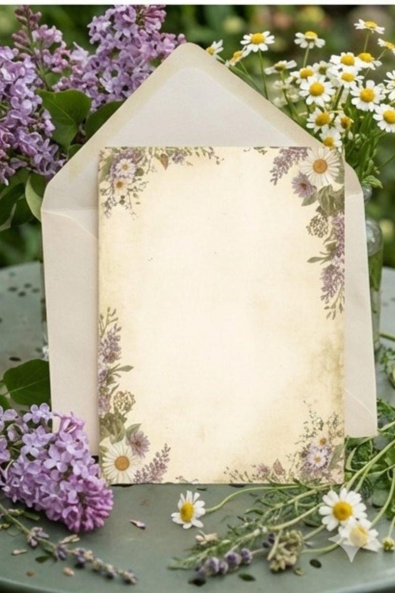 Vintage Floral Printable Paper Set 30 Pages US Letter A4 Cottagecore ...