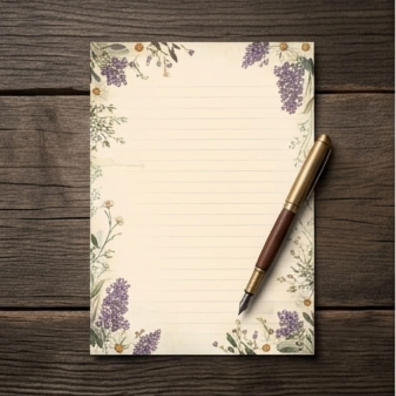 Vintage Floral Printable Paper Set 30 Pages US Letter A4 Cottagecore ...