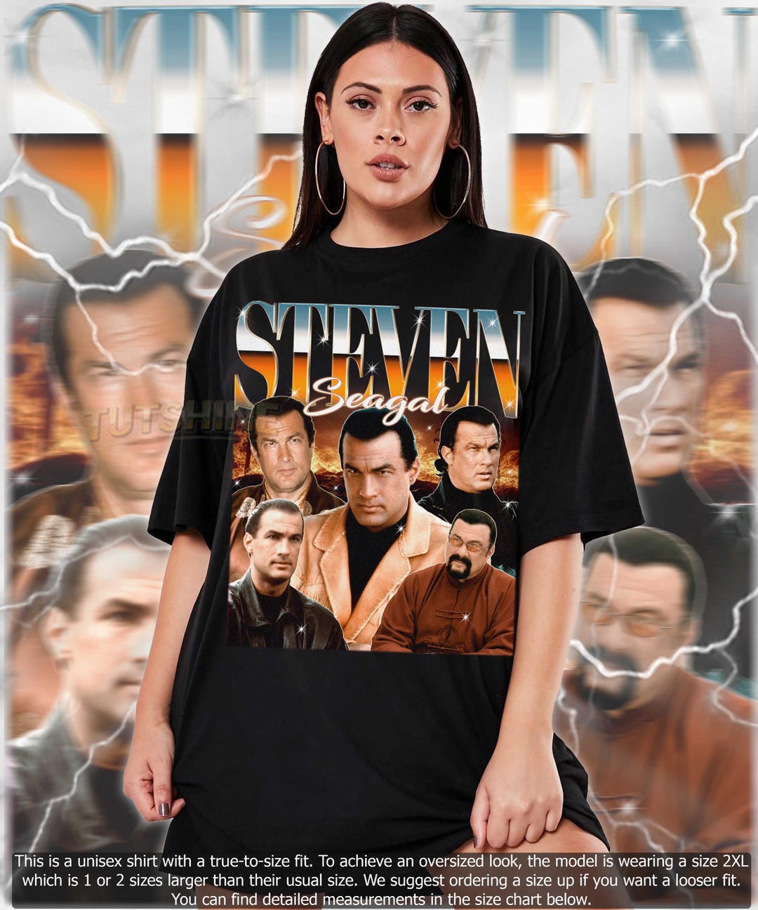 STEVEN SEAGAL Vintage Shirt, Steven Seagal Homage Tshirt, Steven Seagal ...