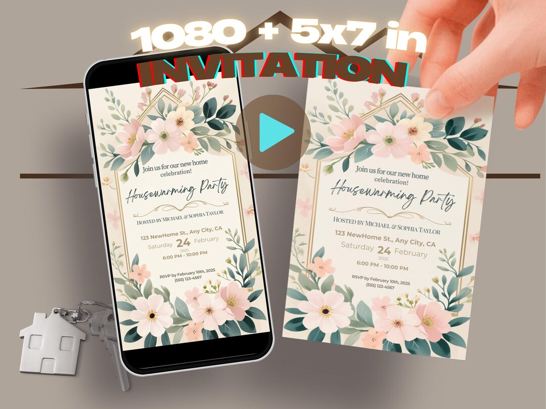 Plantilla de invitación de inauguración de casa digital glamorosa, casa ...