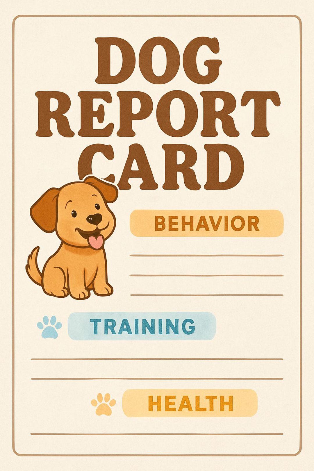 Printable Pet Report Card, Funny Pet Report Card Template, Pet Report ...