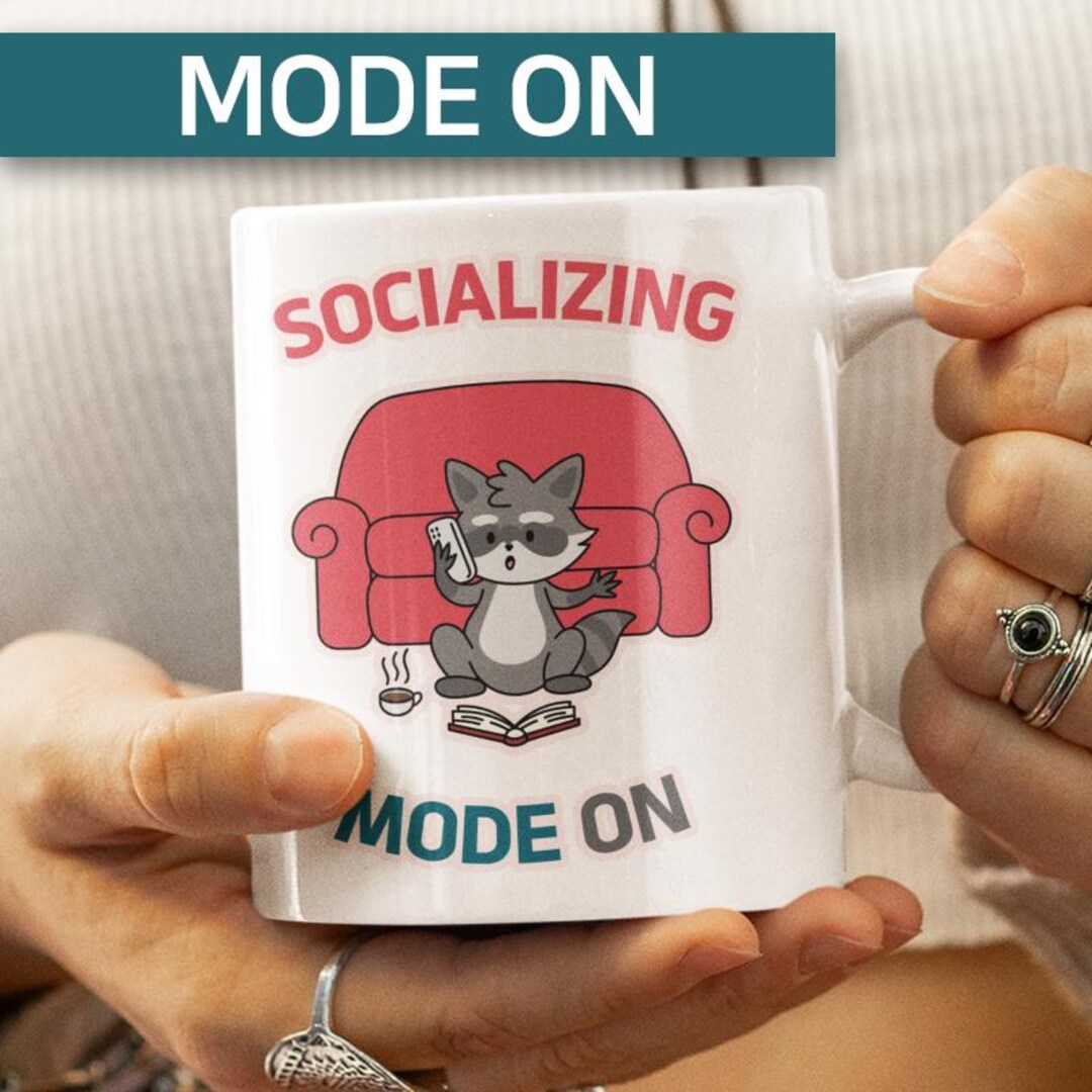 Ceramic, Socializing on off Mode Mug, Funny Coffee Mug, Introvert ...