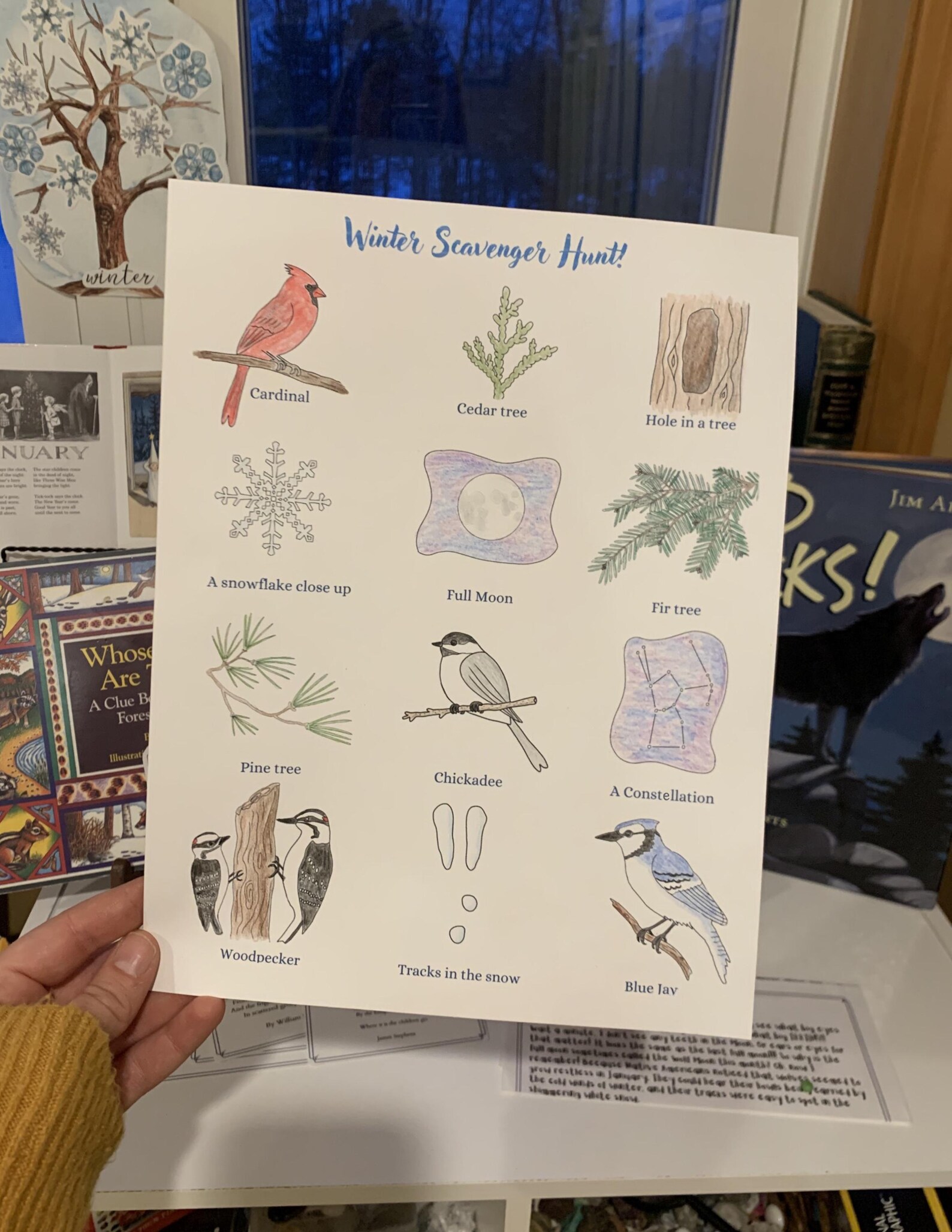 Winter Scavenger Hunt Coloring Page - Etsy