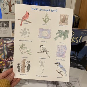 Winter Scavenger Hunt Coloring Page - Etsy