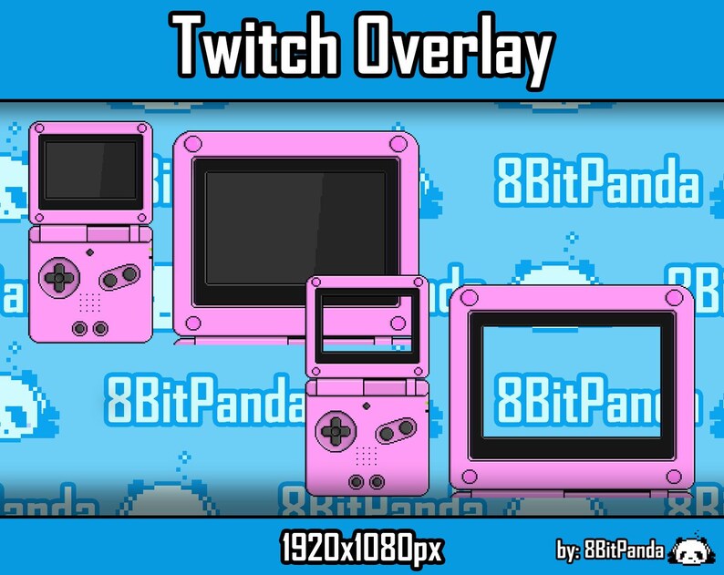 Retro Twitch Overlay GBA SP Pink - Etsy