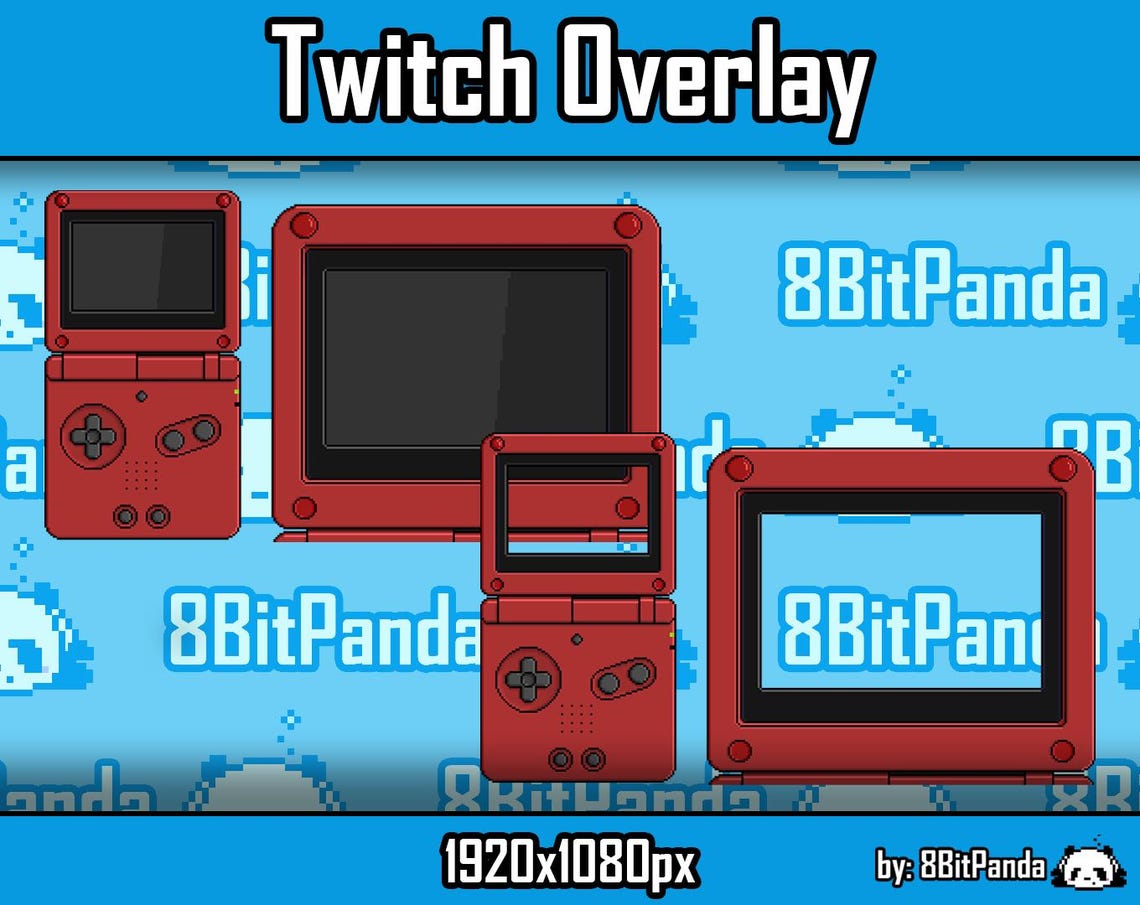 Retro Twitch Overlay GBA SP Red - Etsy
