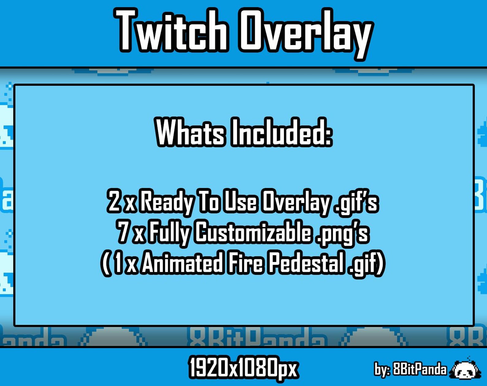Retro Animated Streaming Overlay Blue - Etsy