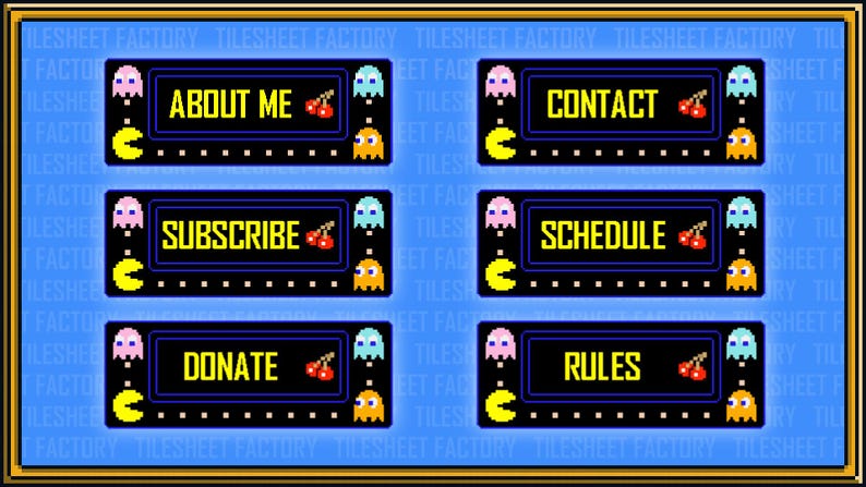 Retro Twitch Panels Pacman - Etsy