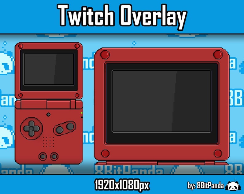 Retro Twitch Overlay GBA SP Red - Etsy