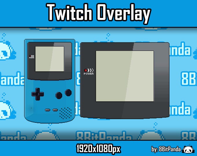 Animated Gameboy Advance Twitch Overlay Starter Pack in Arctic and ...