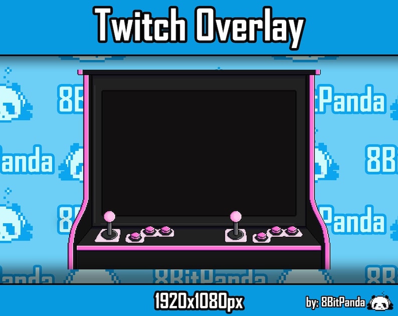 Pink/black Retro Arcade Machine Twitch Overlay - Etsy