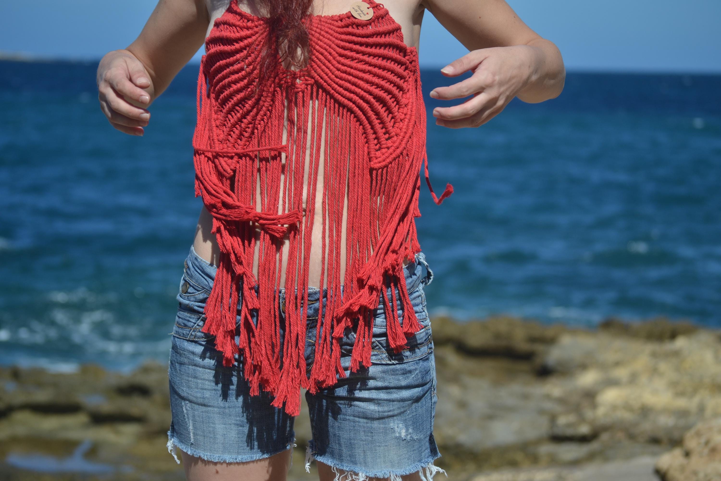Angel Wings, Red, Boho Style Top - Etsy