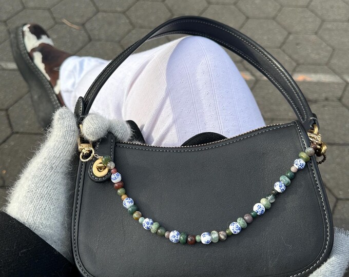 Jade Dainty Beaded Bag Chain - Etsy