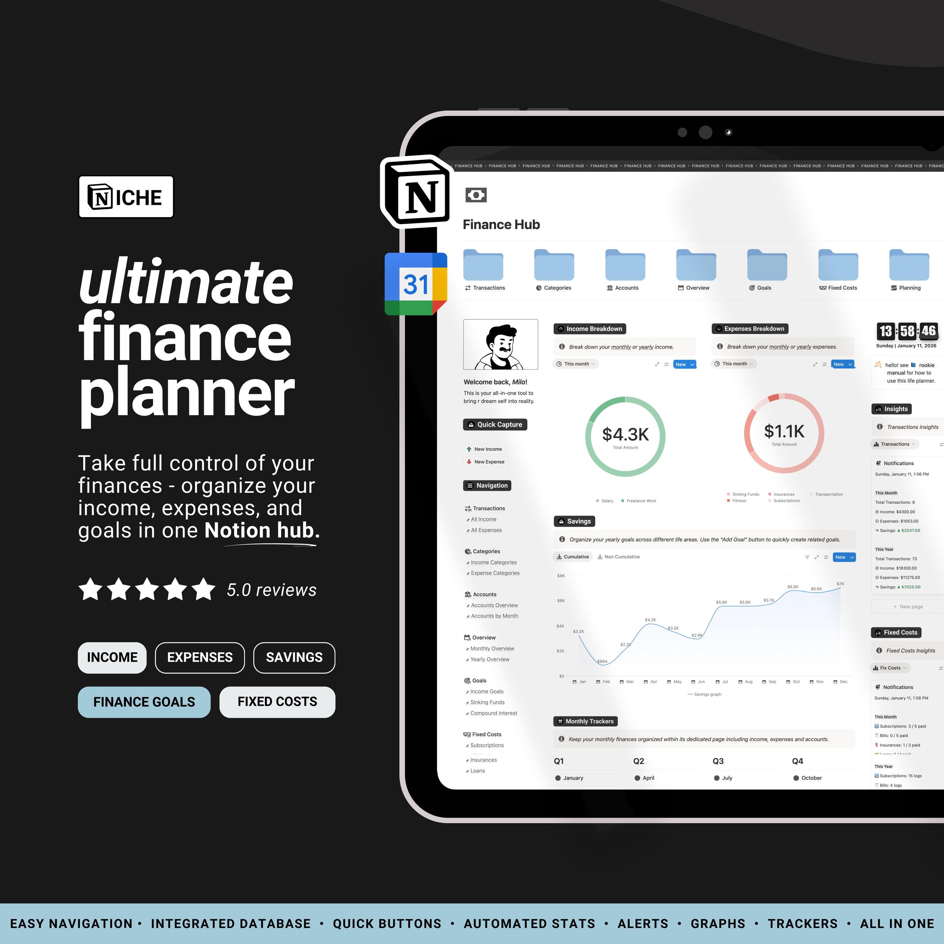 Notion Finance Planner Template | Personal Finance Tracker & Budget ...