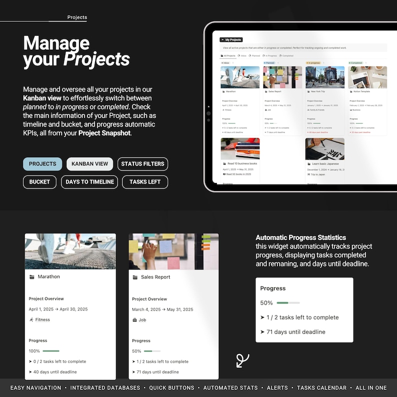 Notion Task Planner Template | Minimal Weekly & Monthly Planner for ...