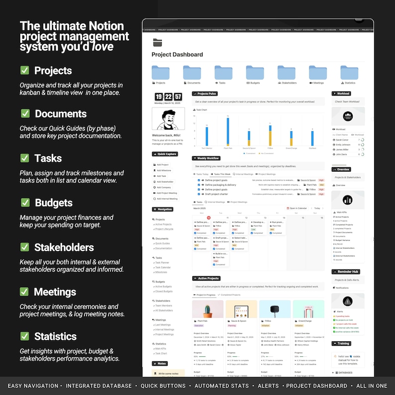 All-in-one Notion Project Management Dashboard | Project Tracker, Task ...