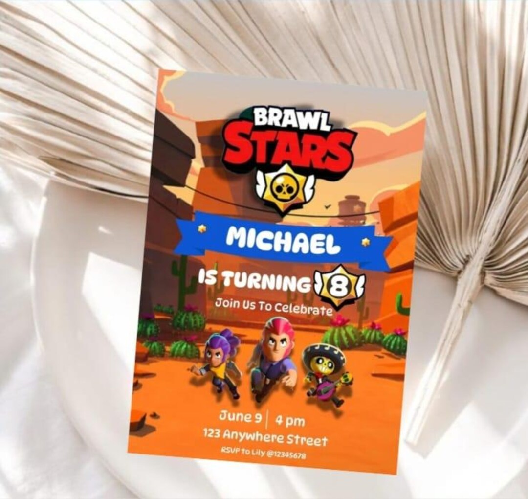 Brawl Stars Birthday Invitation for Kids Birthday Party - Etsy