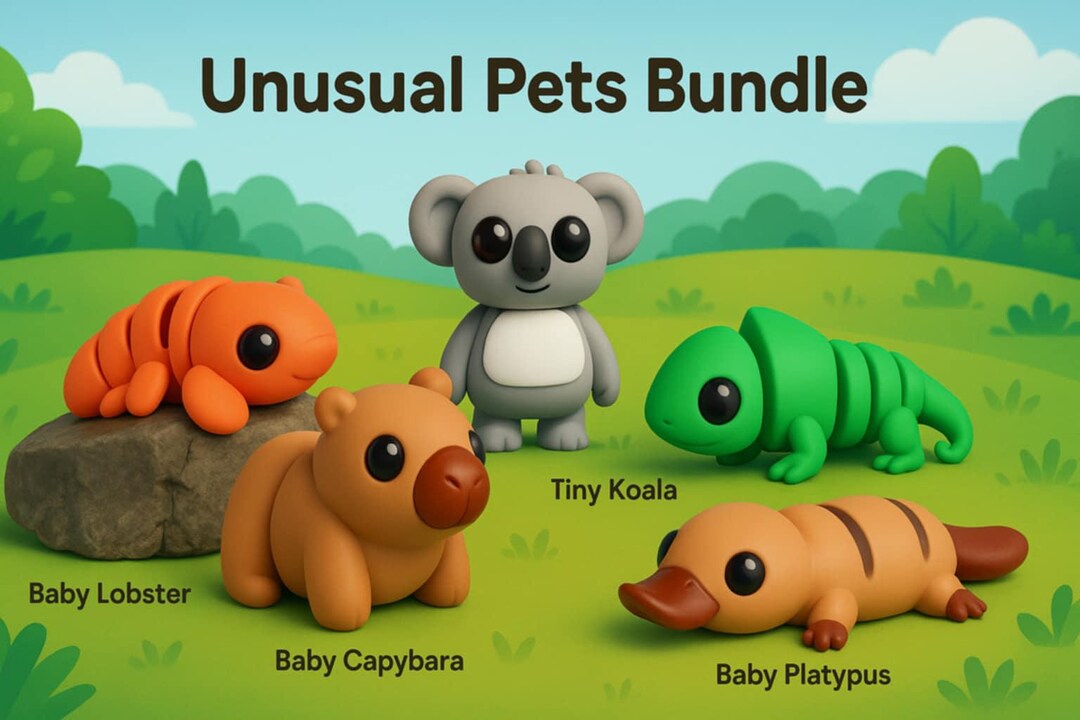 Fidget Critter Clicks Unusual Pet Bundle – 5 Assorted Stress Relievers ...