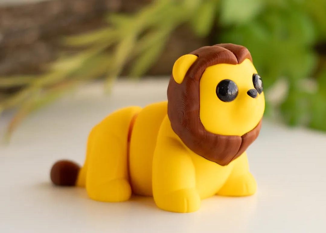 Fidgimals: Adorable 3d-printed Baby Lion Fidget Toy for Stress Relief ...