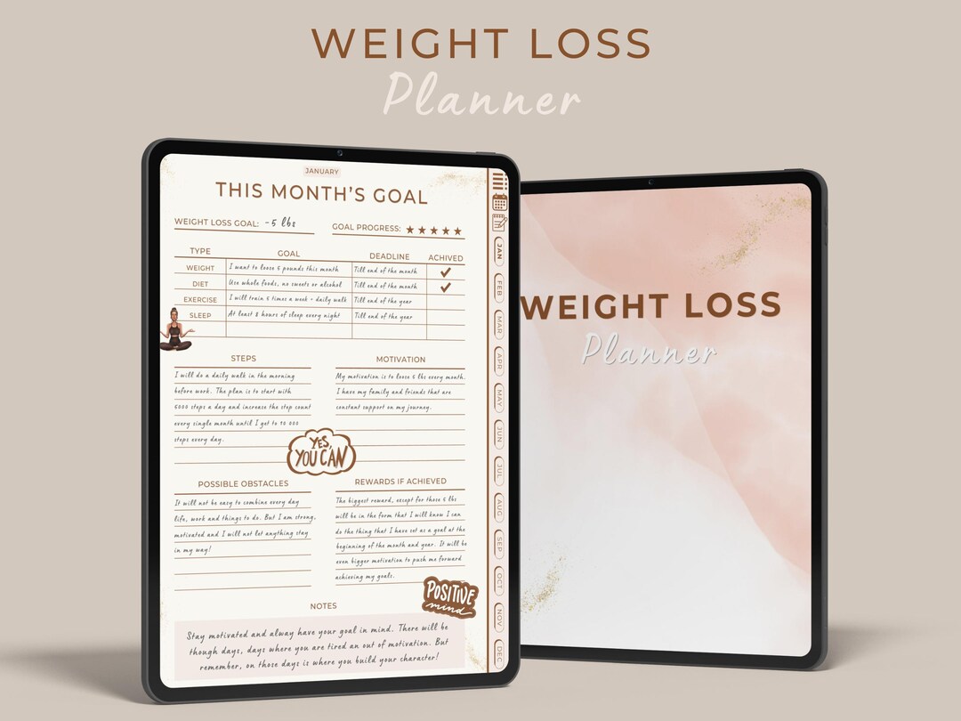 Weight Loss Journal, Digital Planner, Goodnotes Planner, iPad Planner ...