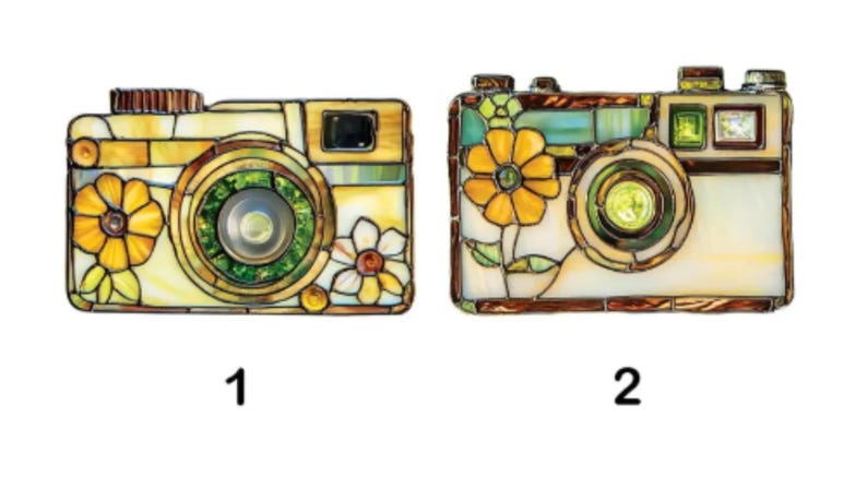Vintage Camera Acrylic Suncatcher Faux Stained Glass Photography Window ...