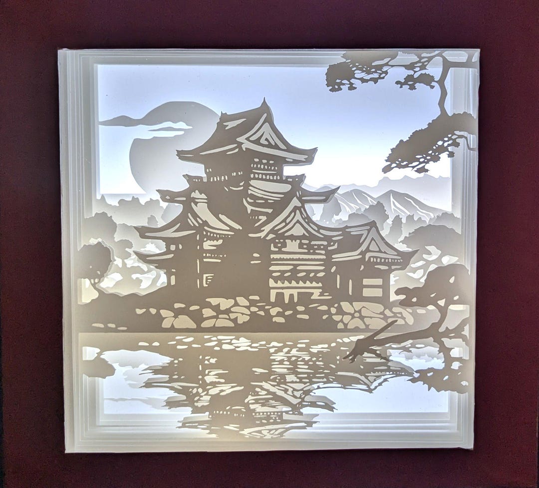 Matsumoto Castle Paper Shadow Box Lantern: Japanese DIY Papercut (SVG ...