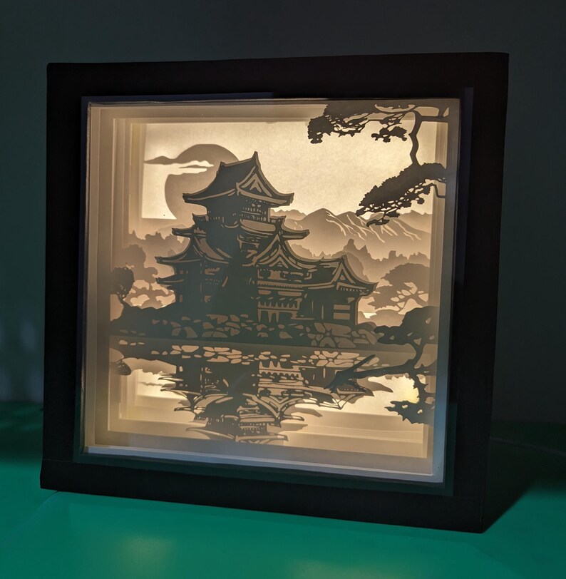 Matsumoto Castle Paper Shadow Box Lantern: Japanese DIY Papercut (SVG ...