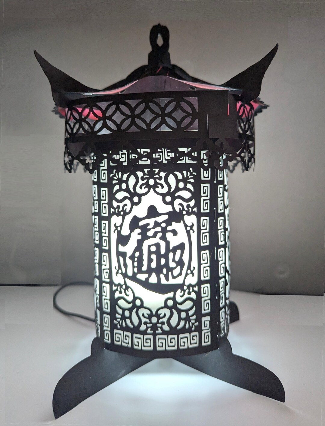 Oriental Paper Cut Table Lamp: Auspicious Shadow Light Box (DIY Lantern ...