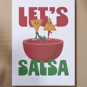 Funny Tortilla Chips Salsa Dance Print: Quirky Kitchen Art (digital ...