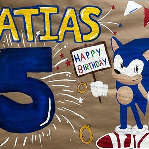 Sonic Custom Birthday Banner - Etsy