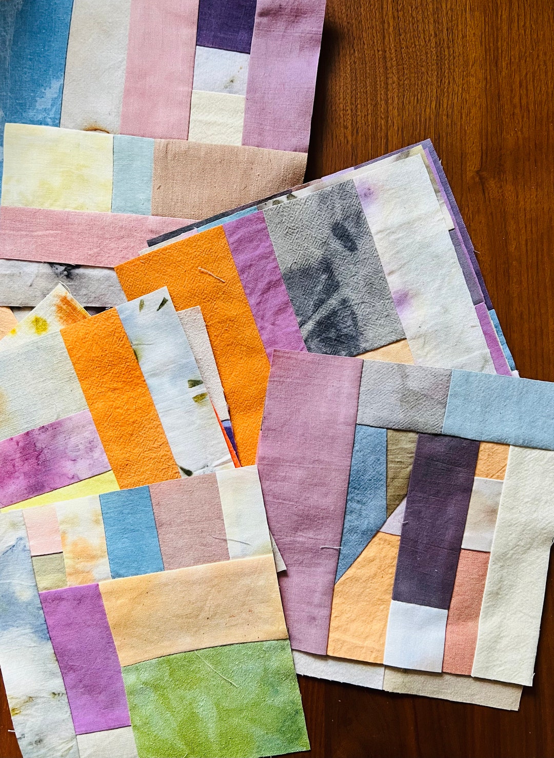 Crumb Quilt-scrap Quilt-crazy Quilt Blocks of Naturally Dyed Fabric - Etsy