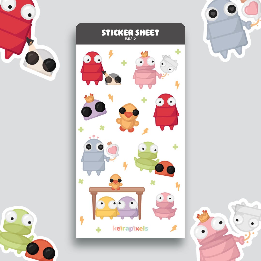 REPO Horror Game Meme Matte Sticker Sheet | Stickers for Journals ...