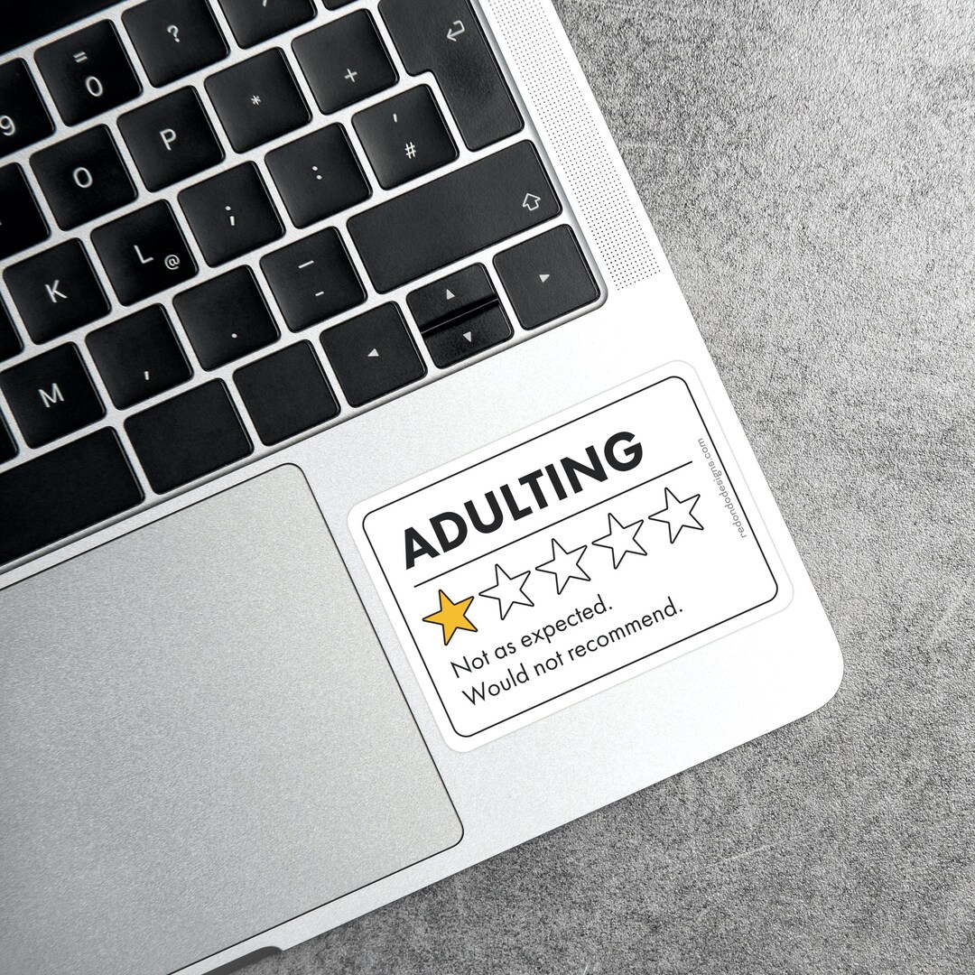 Adulting 1 Star Rating - Sticker - Bottle Sticker - Laptop Sticker - Etsy