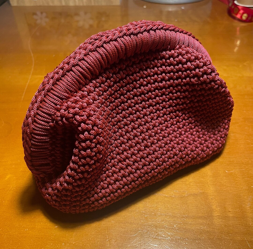 Burgundy Click Clack Crochet Clutch Bag - Etsy