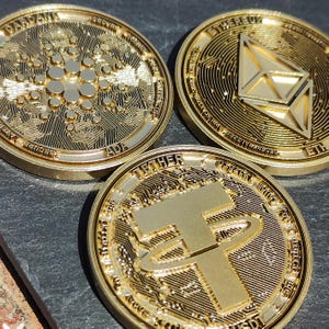 Pack of 3 Depth Maps & 3 Svg: Tether (USDT), Ethereum (ETH) Cardano ...