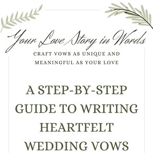 Wedding Vows Workbook, a Printable Step-by-step Guide to Write ...