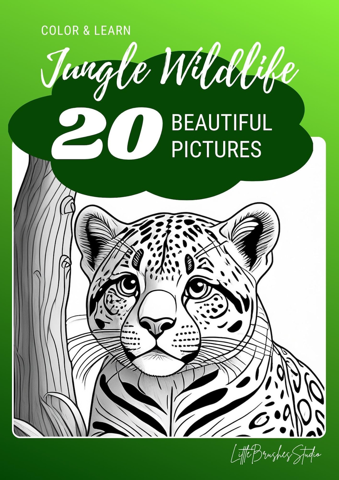 Jungle Wildlife Coloring Book, Printable Jungle Pages, Exotic Animal ...