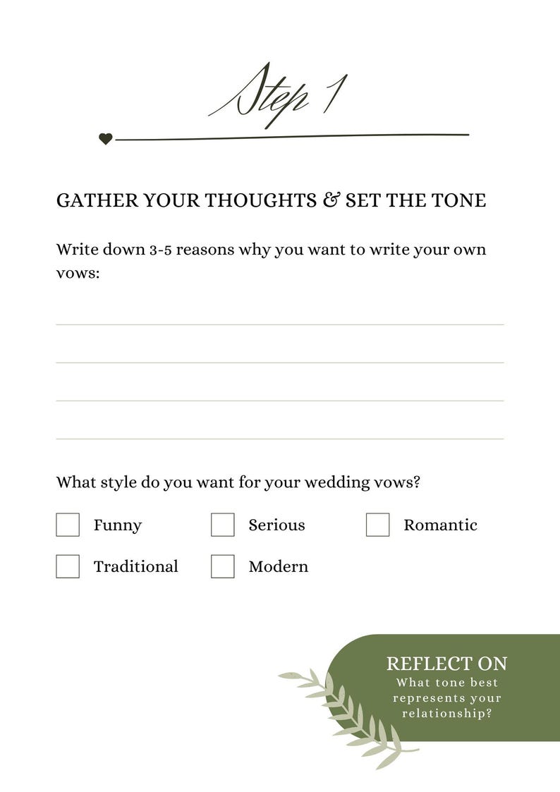 Wedding Vows Workbook, a Printable Step-by-step Guide to Write ...