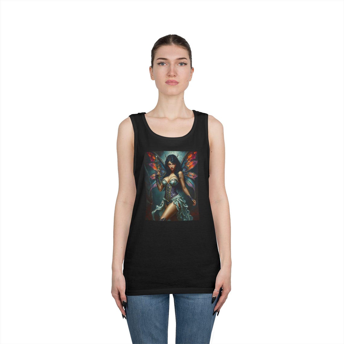 Goth Fairy Tank Top, Sexy Gothic Sleeveless Shirt, Unisex Cotton Vest ...