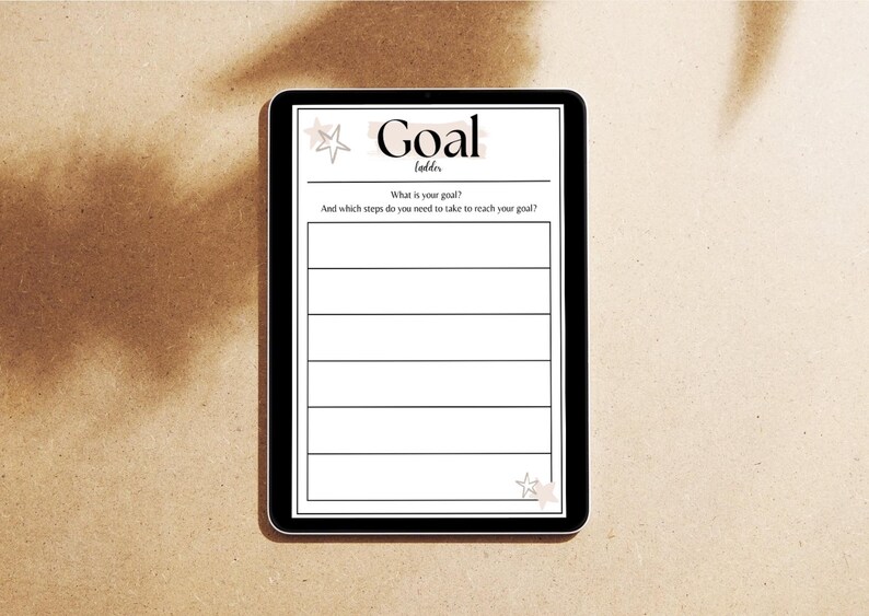 Printable Template - Goal Ladder X4 - Beige/flowers - Etsy