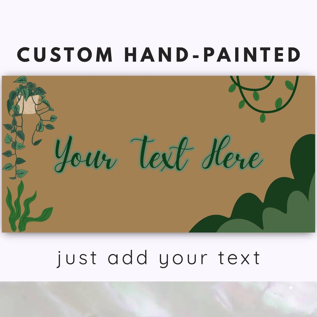 Hand-painted Botanical Banner | Custom Greenery Party Decor - Etsy