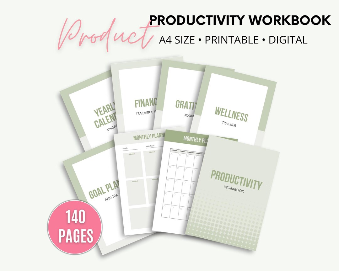 Productivity Workbook - Trackers and Planners to Efficiently Help With ...