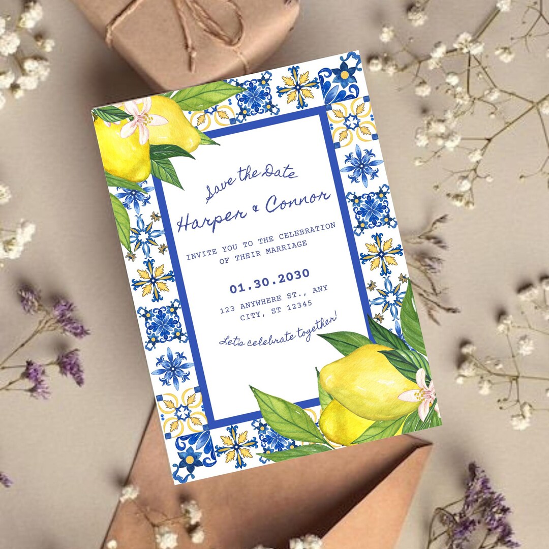 Italian Wedding Invitation Template - Editable Digital Download for ...