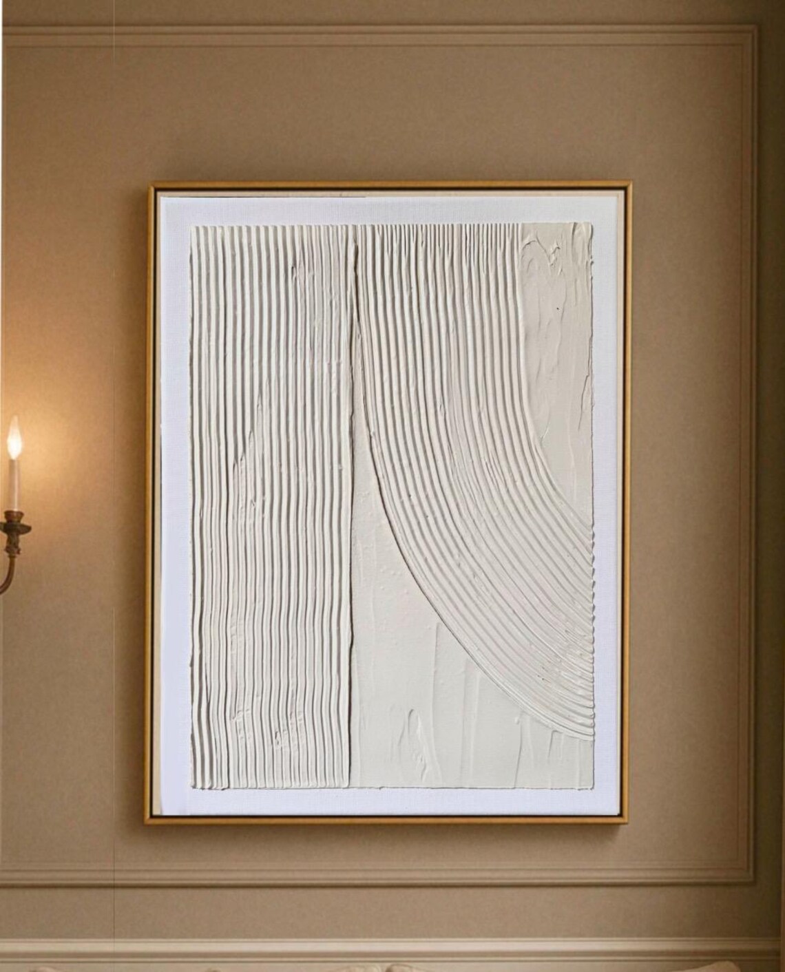 Original Plaster Art Line Textured Painting, Customisable Wall Art - Etsy