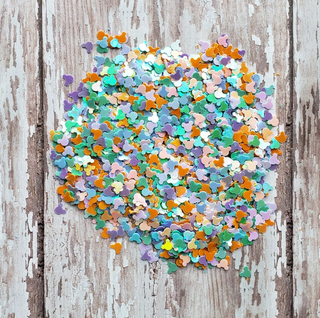 Mouse Head Shaped Confetti * 10 Gram Bag * Pale Multi Colored * Great ...