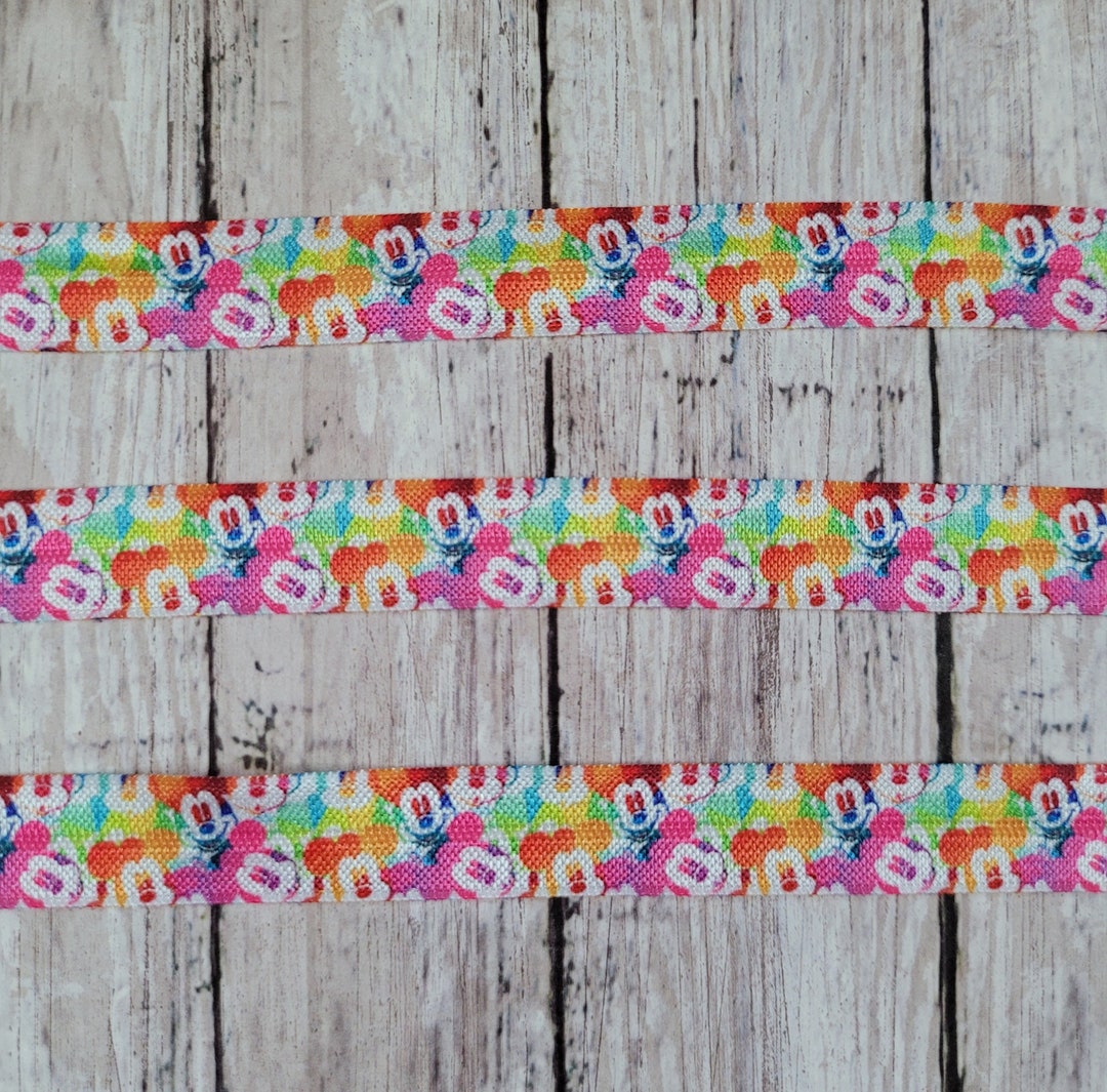 Inspired Neon Rainbow Mouse Fold Over Elastic, 5/8" - Etsy