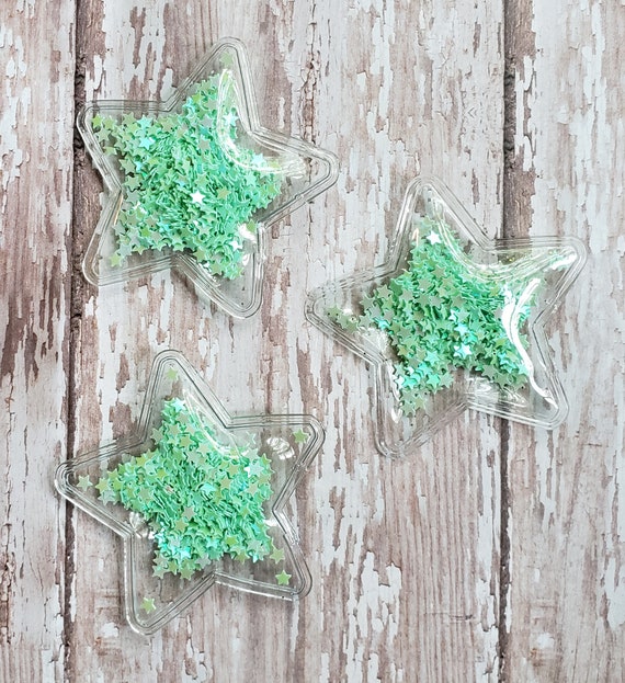 Large Star Confetti Shaker ONE Green Iridescent Star | Etsy